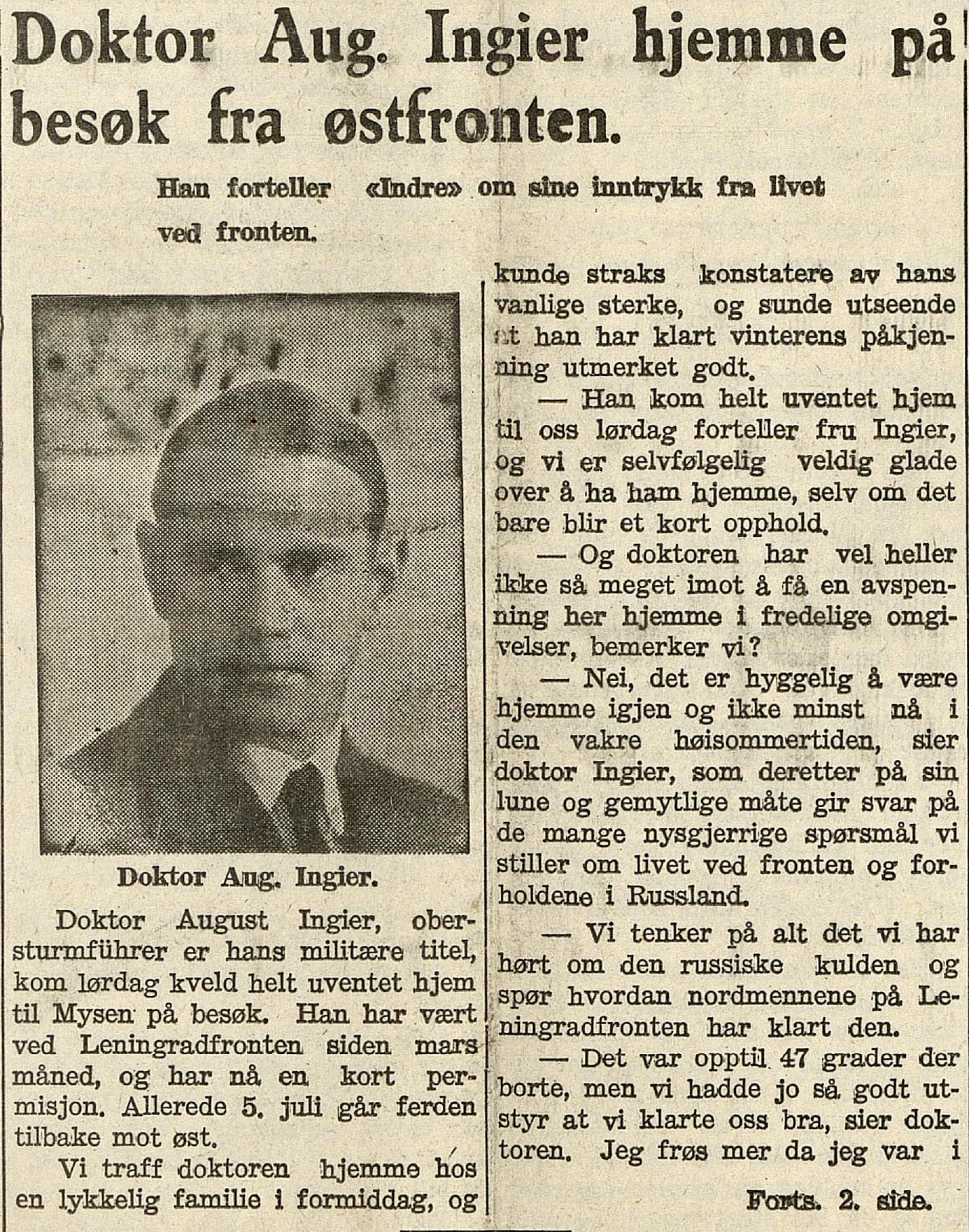 Norske August var SS-lege på Østfronten under andre verdenskrig. Da ... Norske August var SS-lege på Østfronten under andre verdenskrig. Da ...