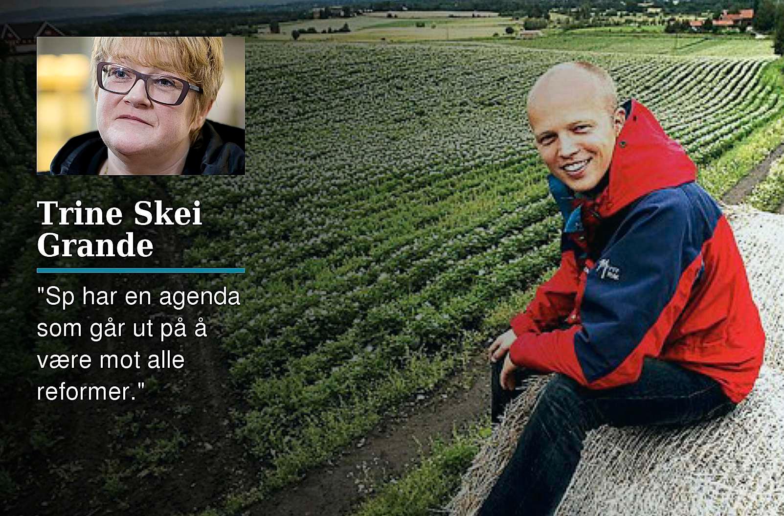 Sp-lederen om Skei Grande: – Hun har ofte en hatsk omtale av oss. Sp-lederen om Skei Grande: – Hun har ofte en hatsk omtale av oss.