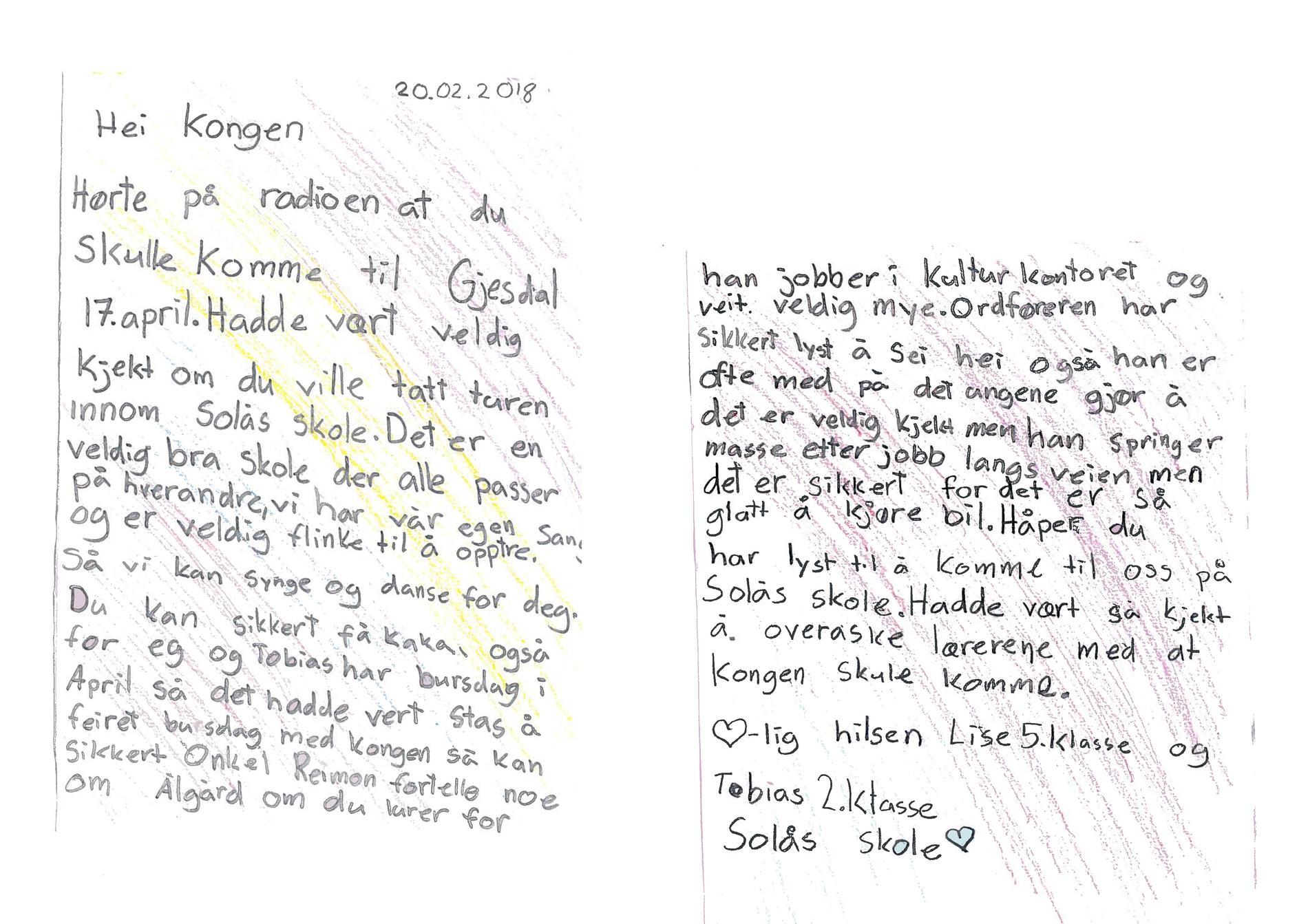 Kongen: - Brevet var en av grunnene til at jeg kom Kongen: - Brevet var en av grunnene til at jeg kom